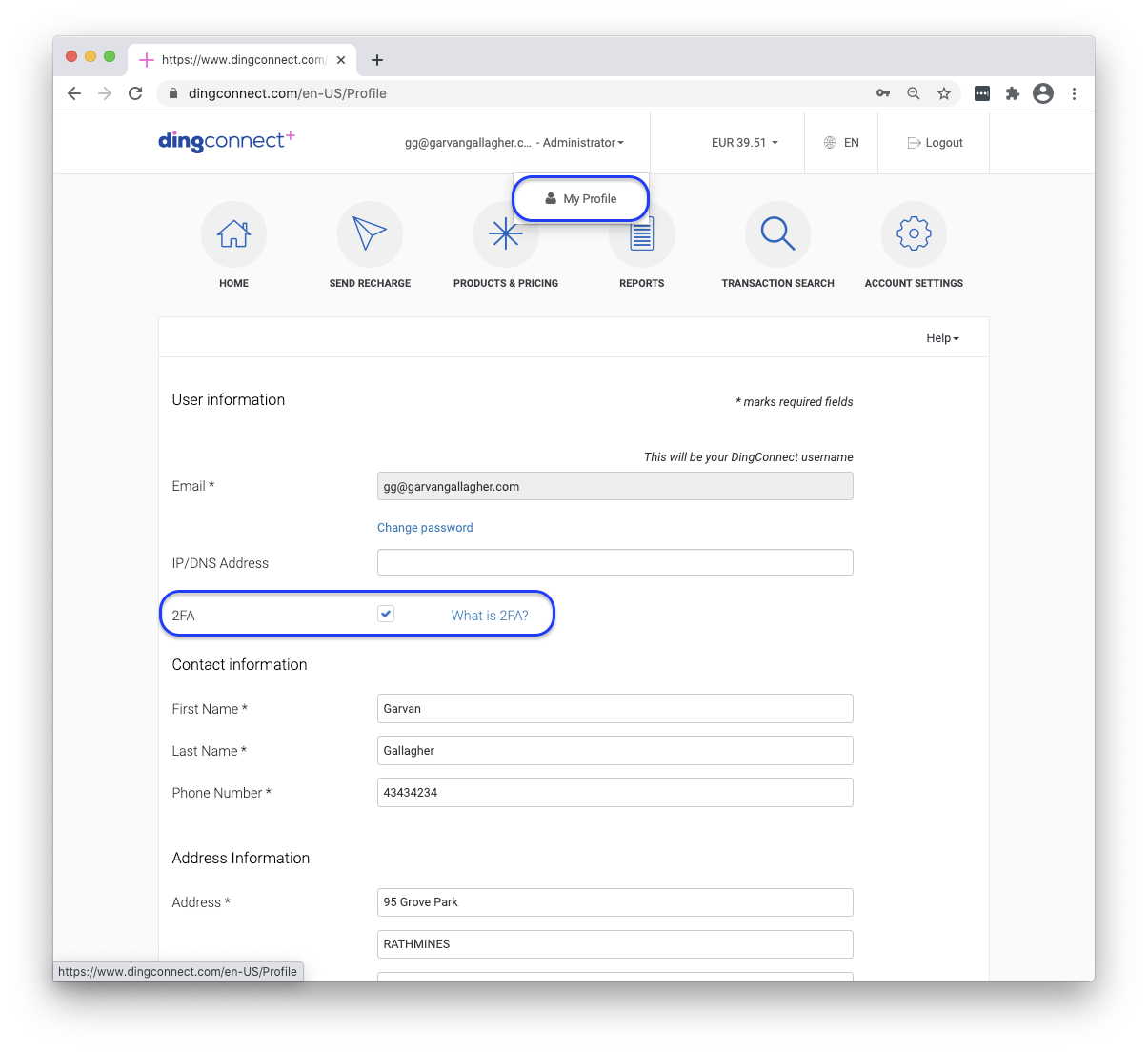 How Do I set-up 2FA? – DingConnect
